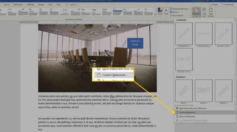 Jak přidat, odebrat nebo změnit vodoznak v aplikaci Microsoft Word ...
